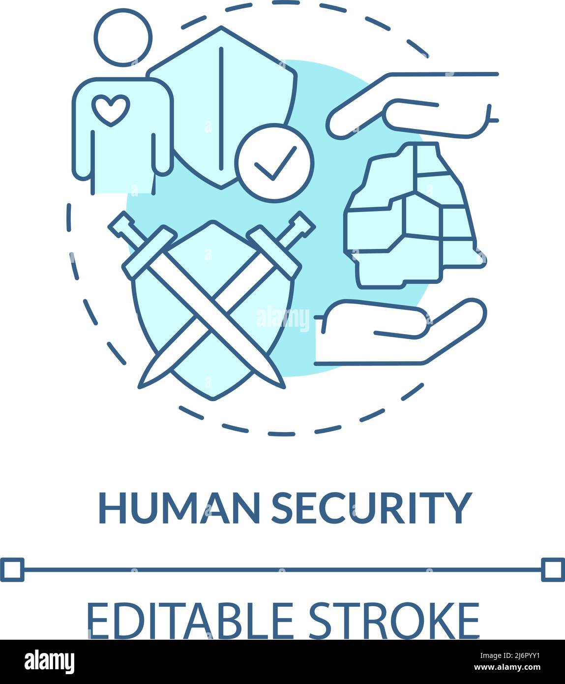 Human security turquoise concept icon Stock Vector Image & Art - Alamy