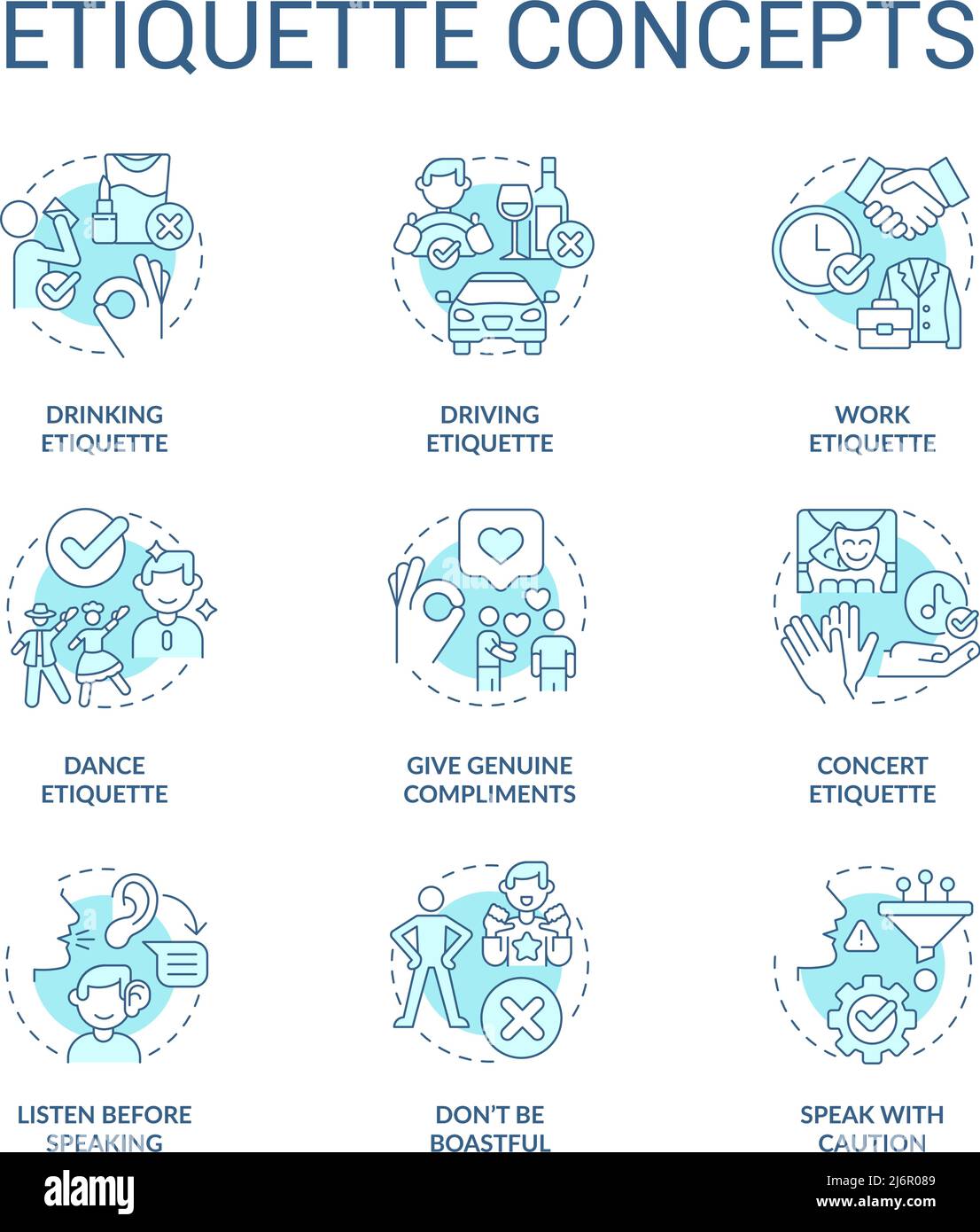 Rules of etiquette Stock Vector Images - Alamy