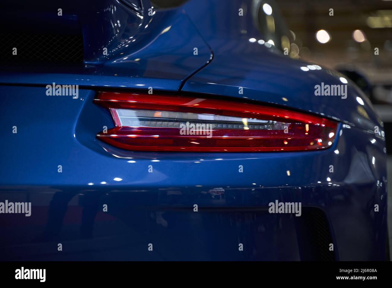 Closeup taillight on back blue hi-res stock photography and images - Alamy