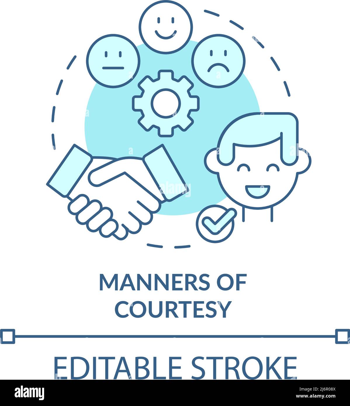 Manners of courtesy turquoise concept icon Stock Vector Image & Art - Alamy