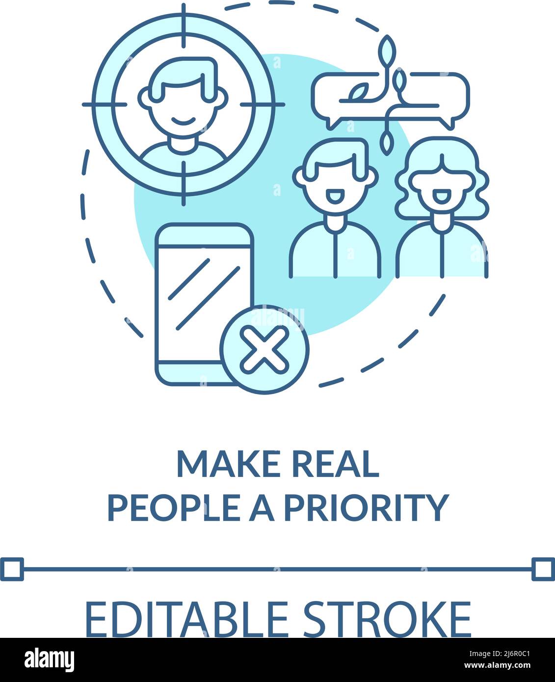Make real people priority turquoise concept icon Stock Vector Image & Art - Alamy