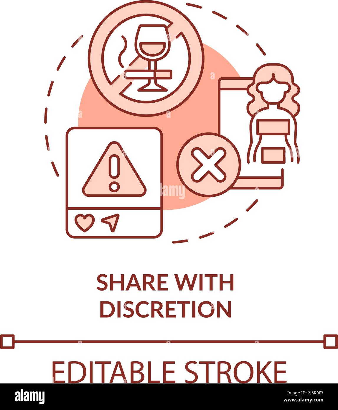 Share with discretion red concept icon Stock Vector Image & Art - Alamy