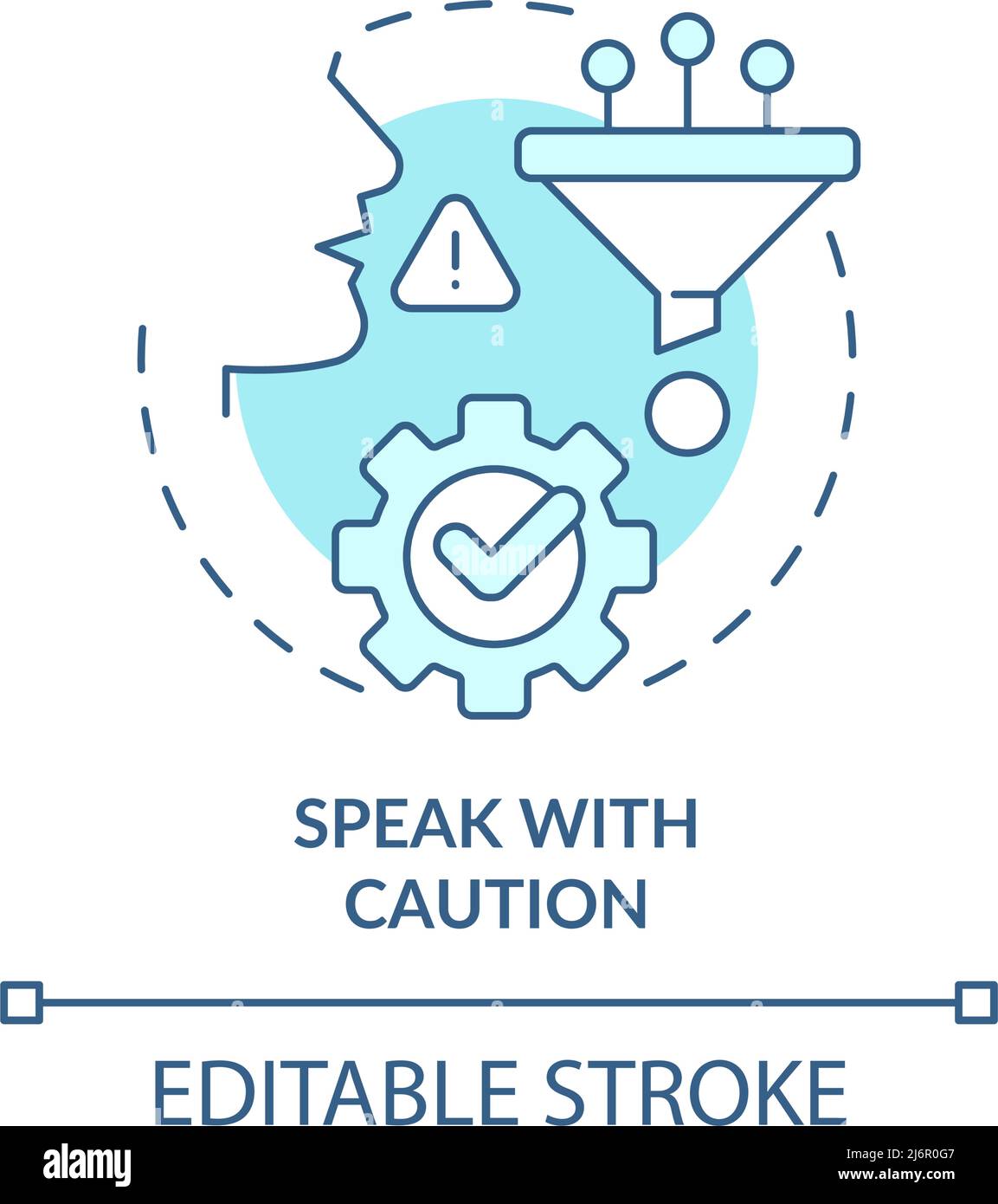 Speak with caution turquoise concept icon Stock Vector Image & Art - Alamy