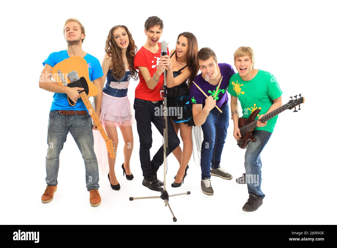 musicians group playing musical instruments in a concert isolated on ...