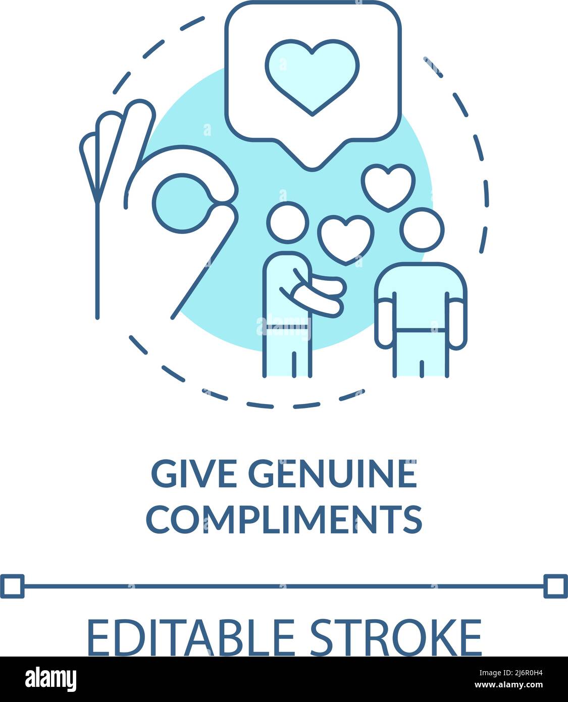 Give genuine compliments turquoise concept icon Stock Vector Image ...