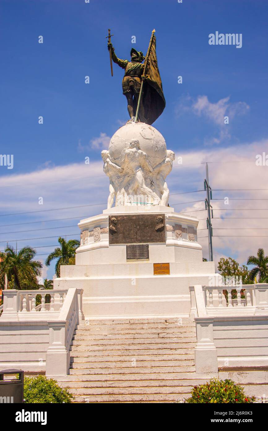 Statue of explorer Vasco Nunez de Balboa, in Balboa Park Panama City ...