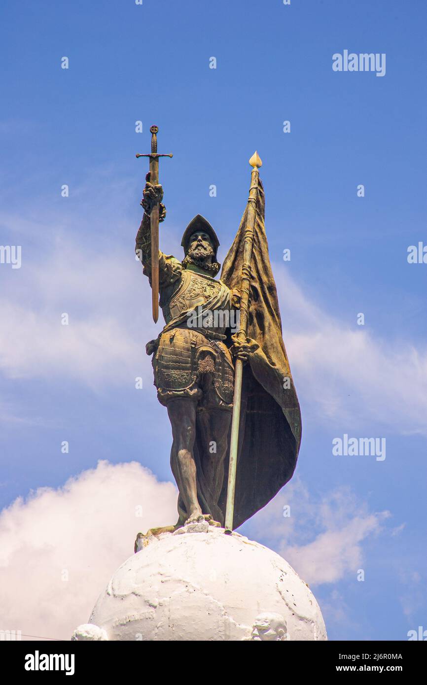 Statue of explorer Vasco Nunez de Balboa, in Balboa Park Panama City ...