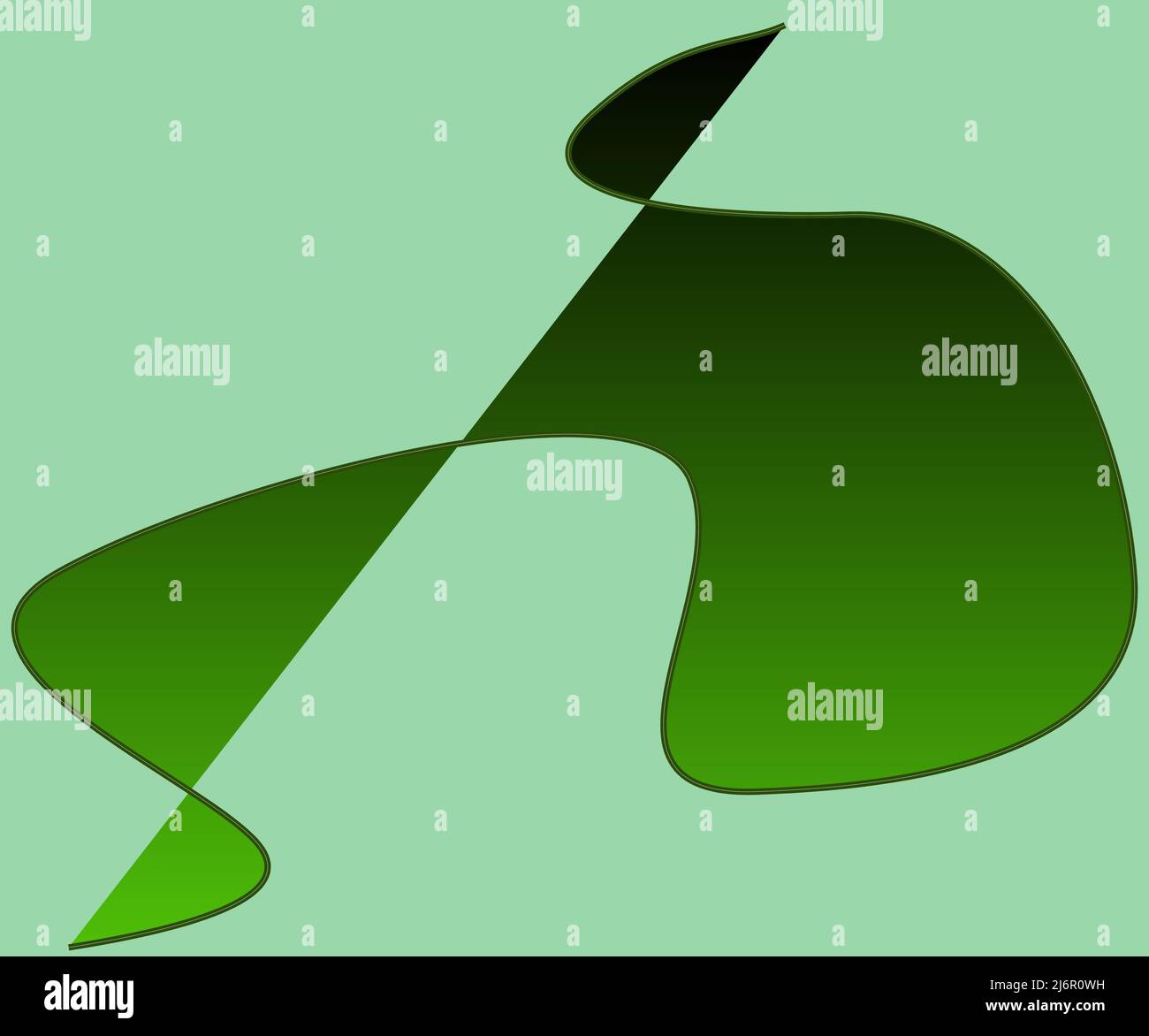 abstract illustration of a trebled clef in green on a pale green ...