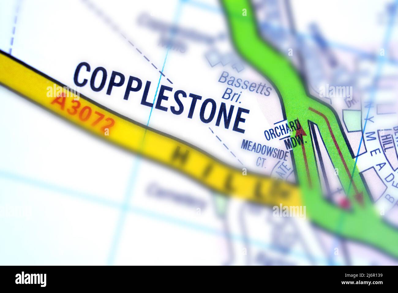 Copplestone village - Devon, United Kingdom colour atlas map town name ...