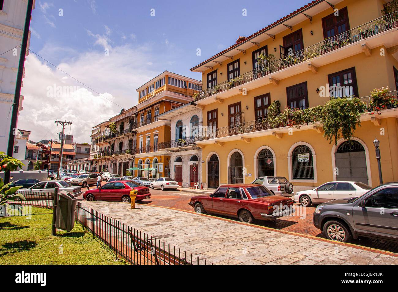 Panama City Street in the Old City, Casco Viejo, Panama, Central ...