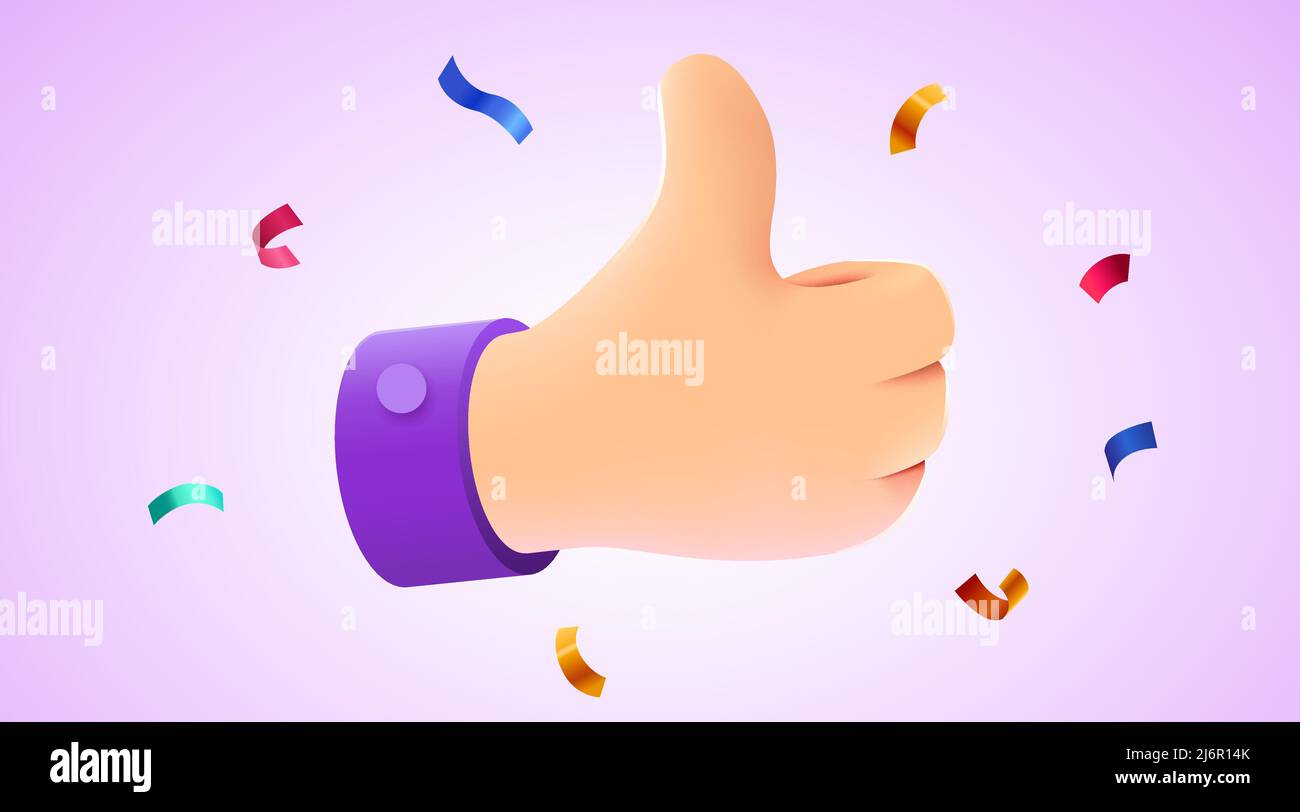 Cartoon human hand with thumb. Concept of like at social network ...