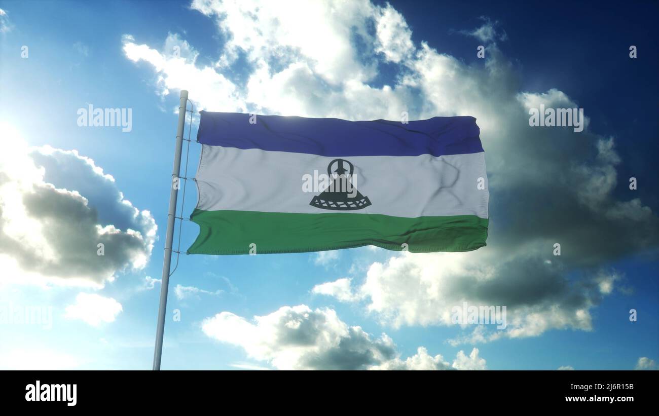 Waving flag lesotho animation hi-res stock photography and images - Alamy