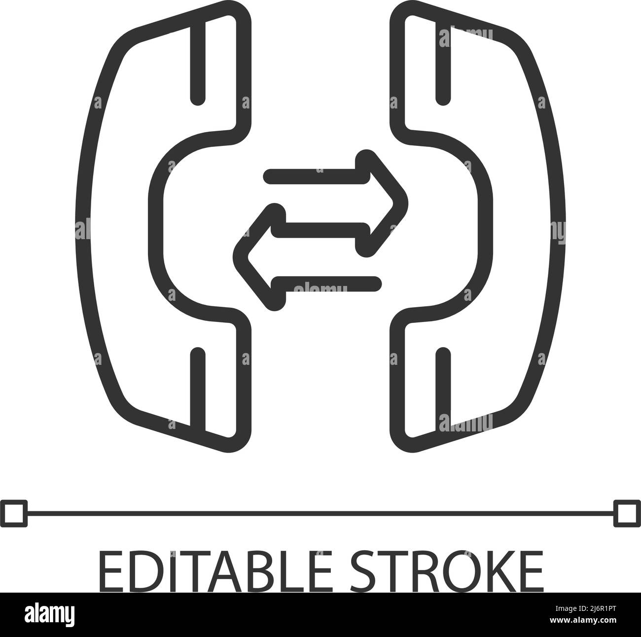 Business communication via phone pixel perfect linear icon Stock Vector ...