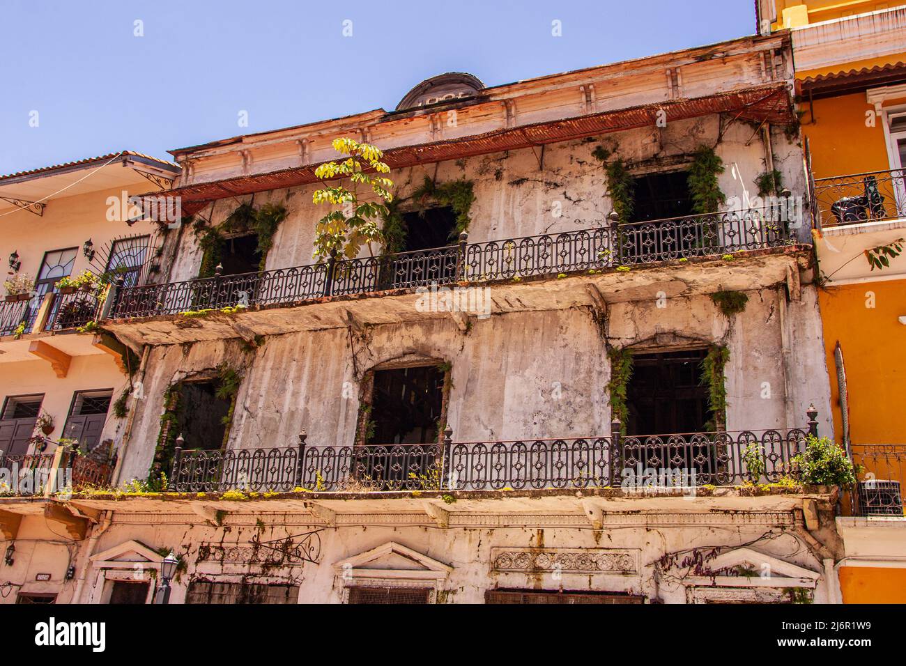 Panama City Street in the Old City, Casco Viejo, Panama, Central ...