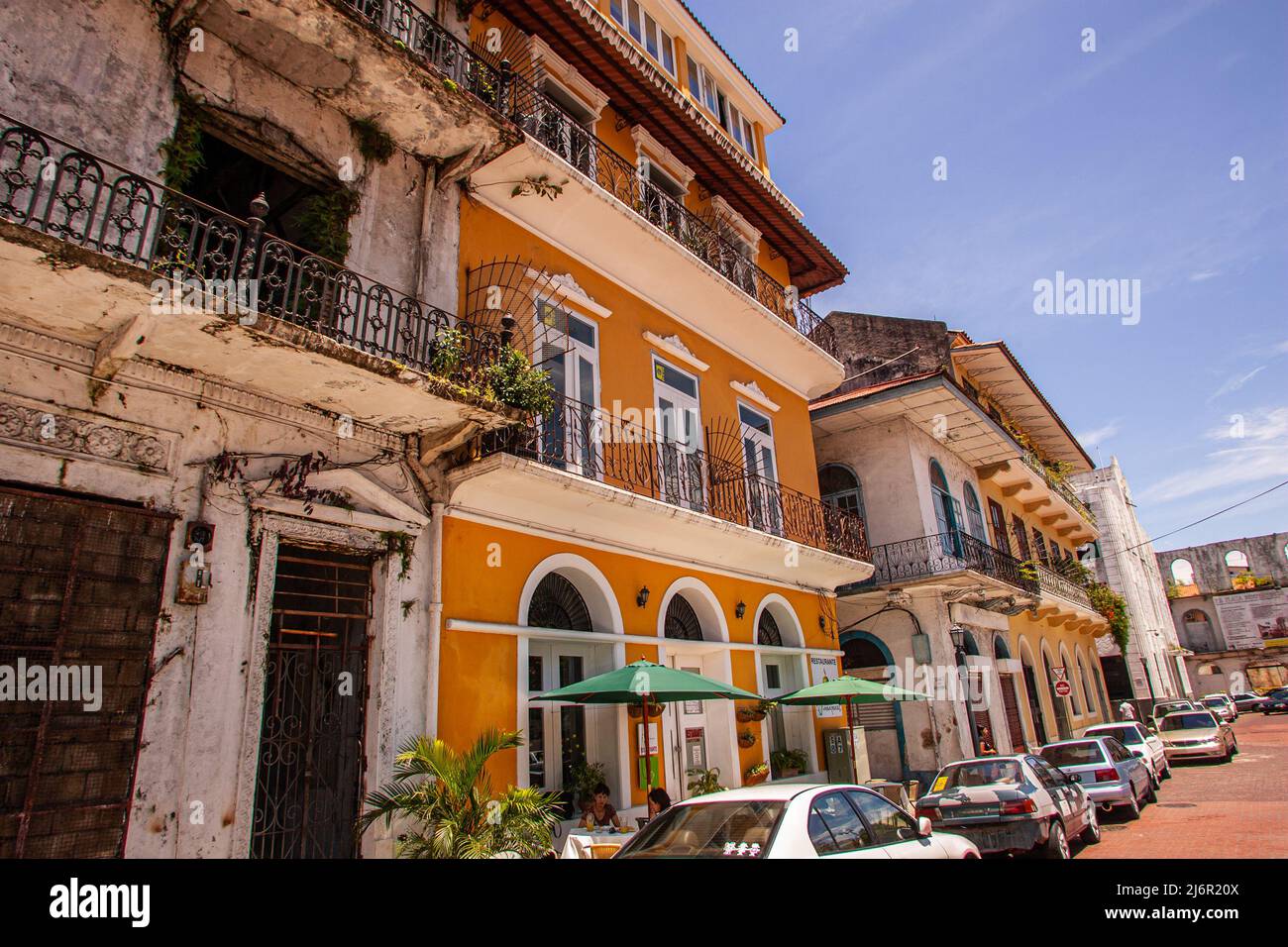 Panama City Street in the Old City, Casco Viejo, Panama, Central ...