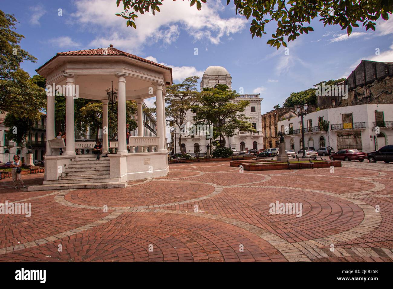 Panama City Street in the Old City, Casco Viejo, Panama, Central ...