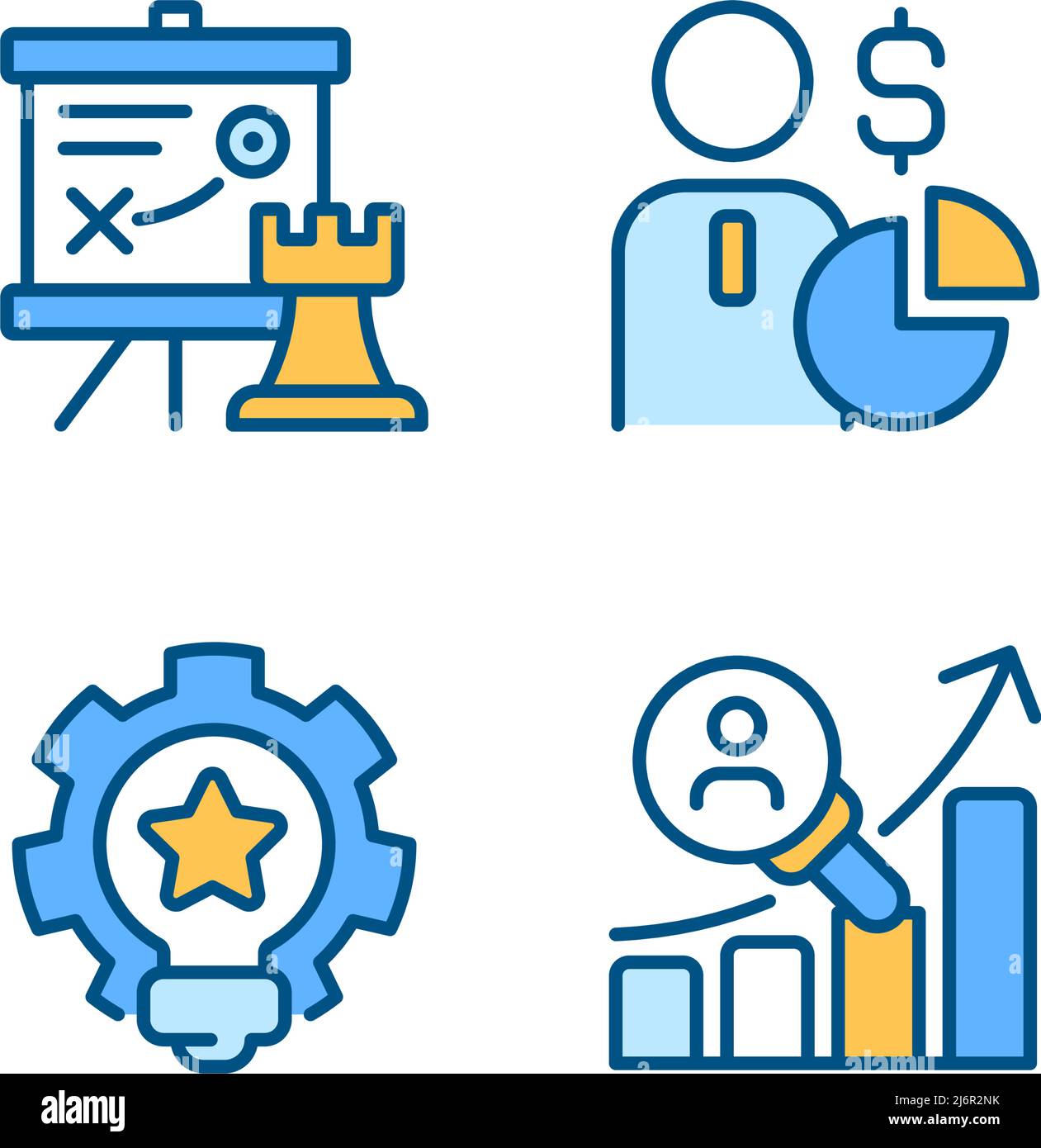 Successful business formula pixel perfect RGB color icons set Stock ...