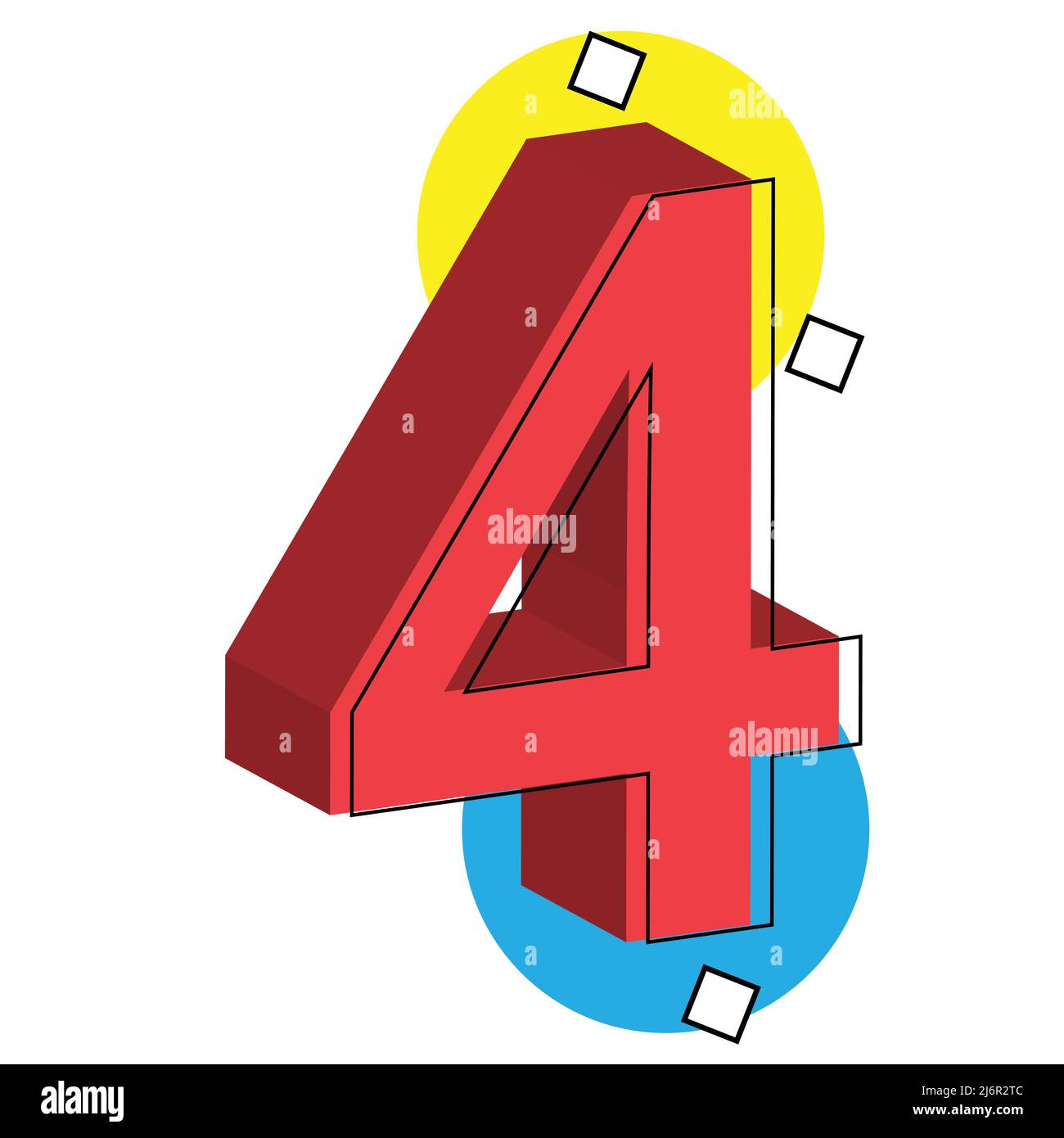 3d red number 04. vector illustration. eps 10 Stock Vector Image & Art ...
