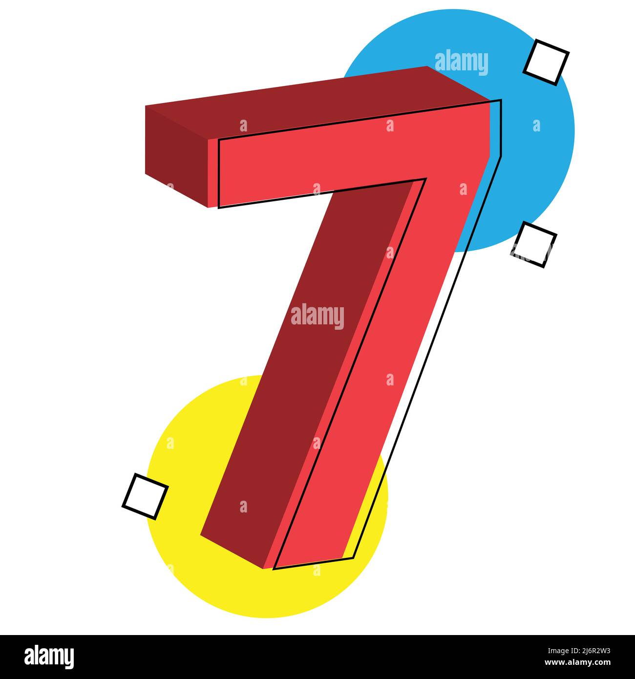 3d red number 07. vector illustration. eps 10 Stock Vector Image & Art ...