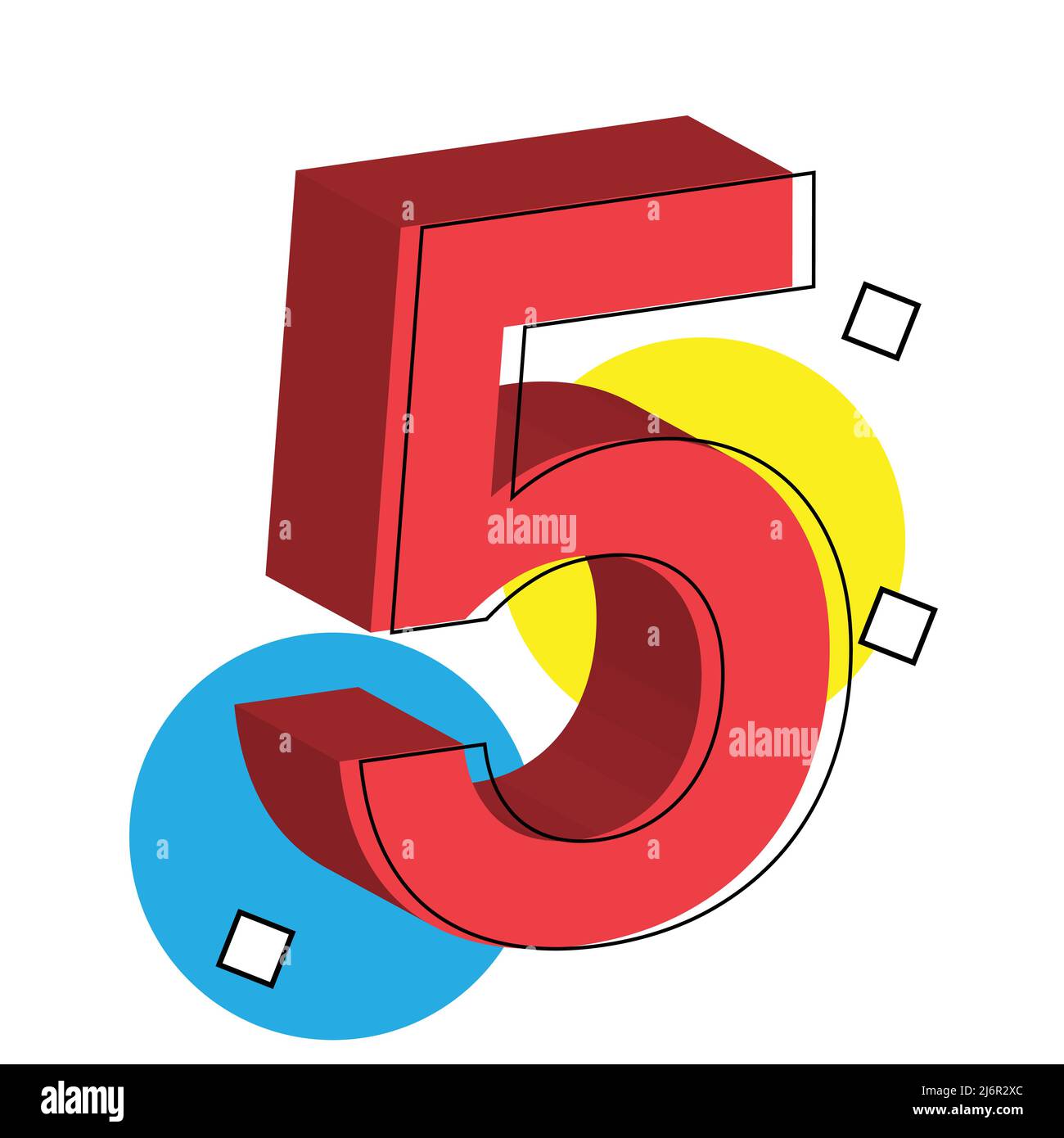 3d red number 5. vector illustration. eps 10 Stock Vector Image & Art ...