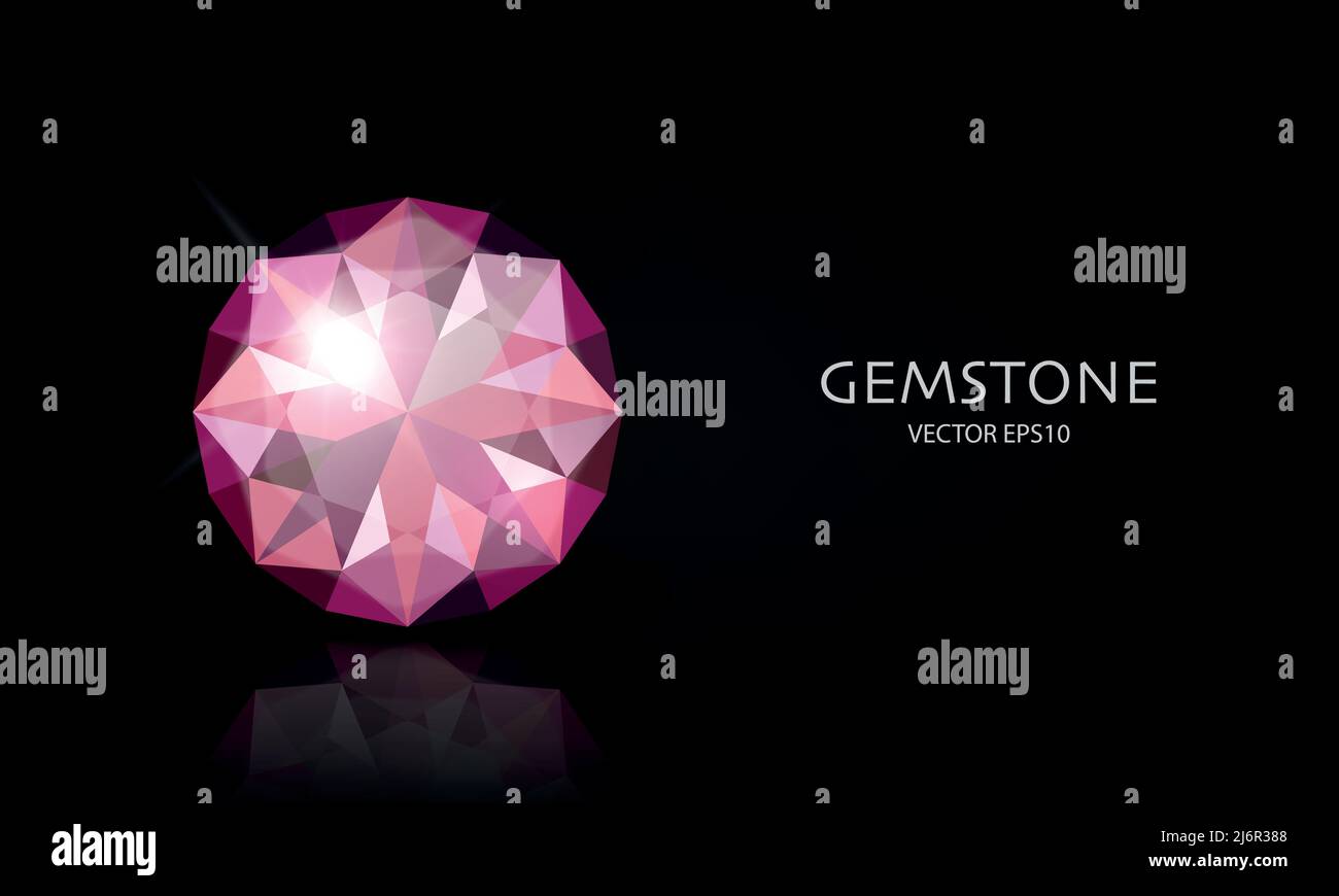 Gemstones gems crystals pink Stock Vector Images - Alamy