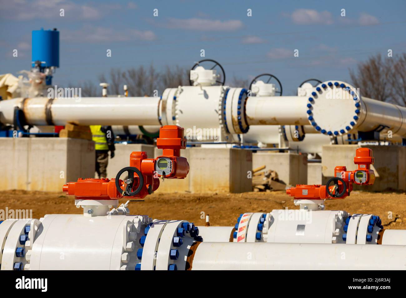 Construction site of an interconnected natural gas transmission ...