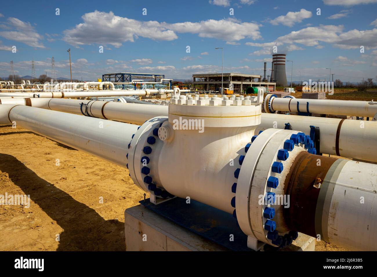 Construction site of an interconnected natural gas transmission ...