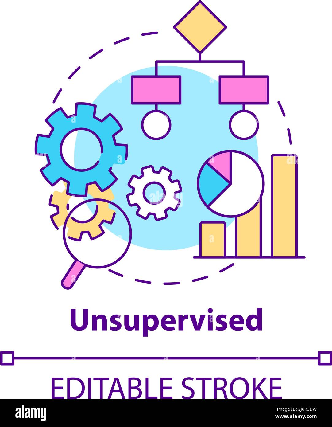 Unsupervised concept icon Stock Vector Image & Art - Alamy