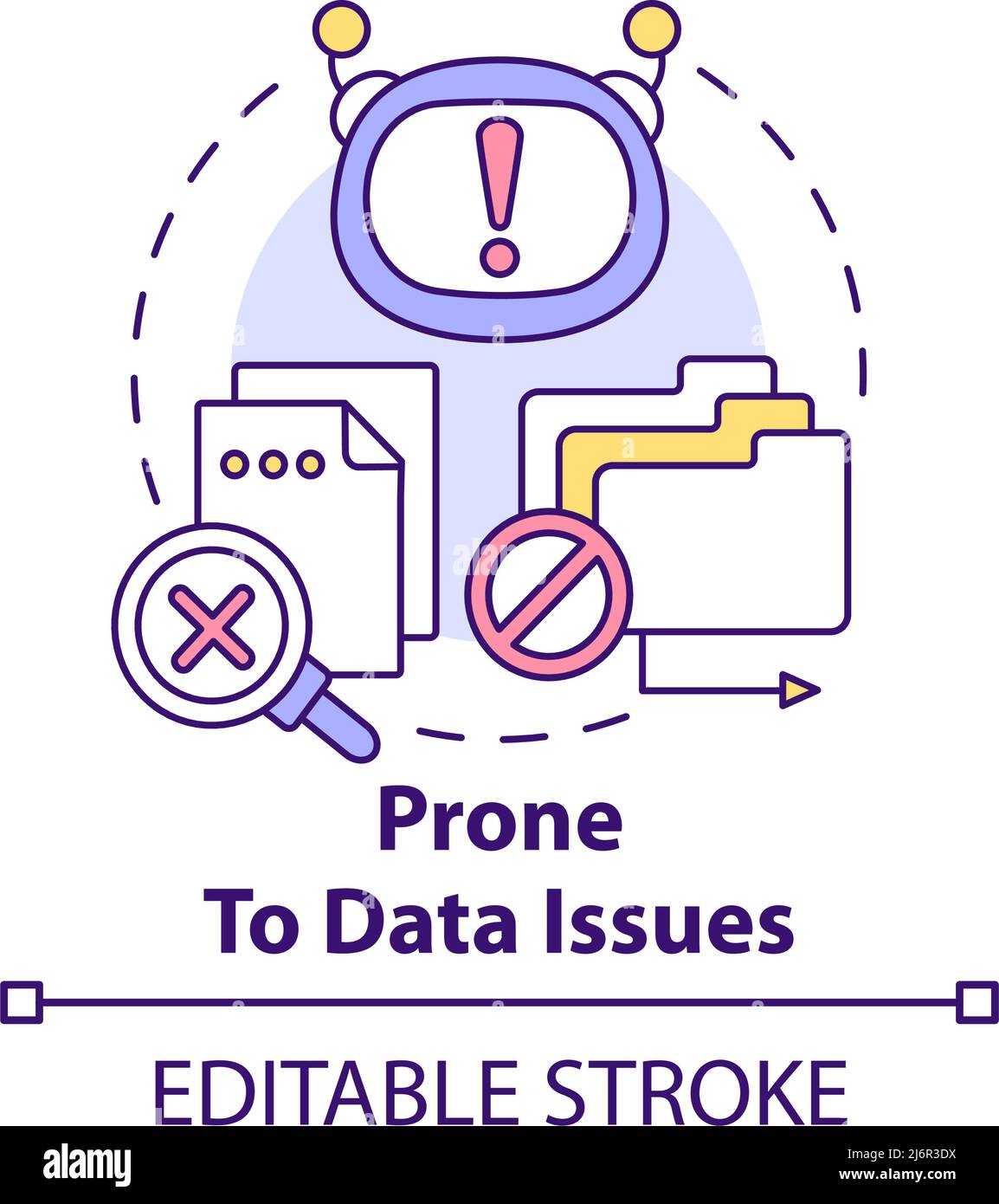 Prone to data issues concept icon Stock Vector Image & Art - Alamy