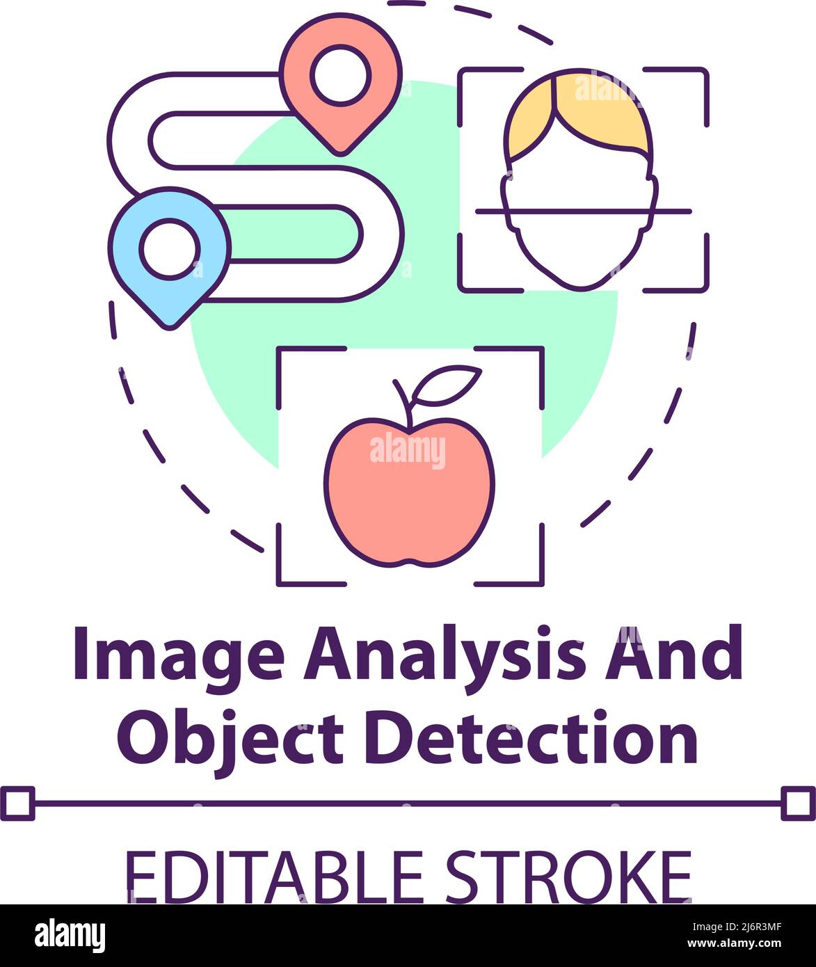 Image Analysis And Object Detection Concept Icon Stock Vector Image