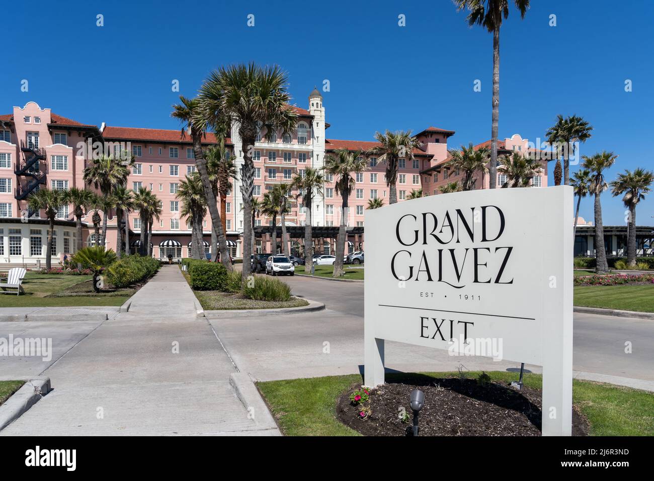 Galveston, TX, USA - March 12, 2022: Grand Galvez hotel in Galveston ...