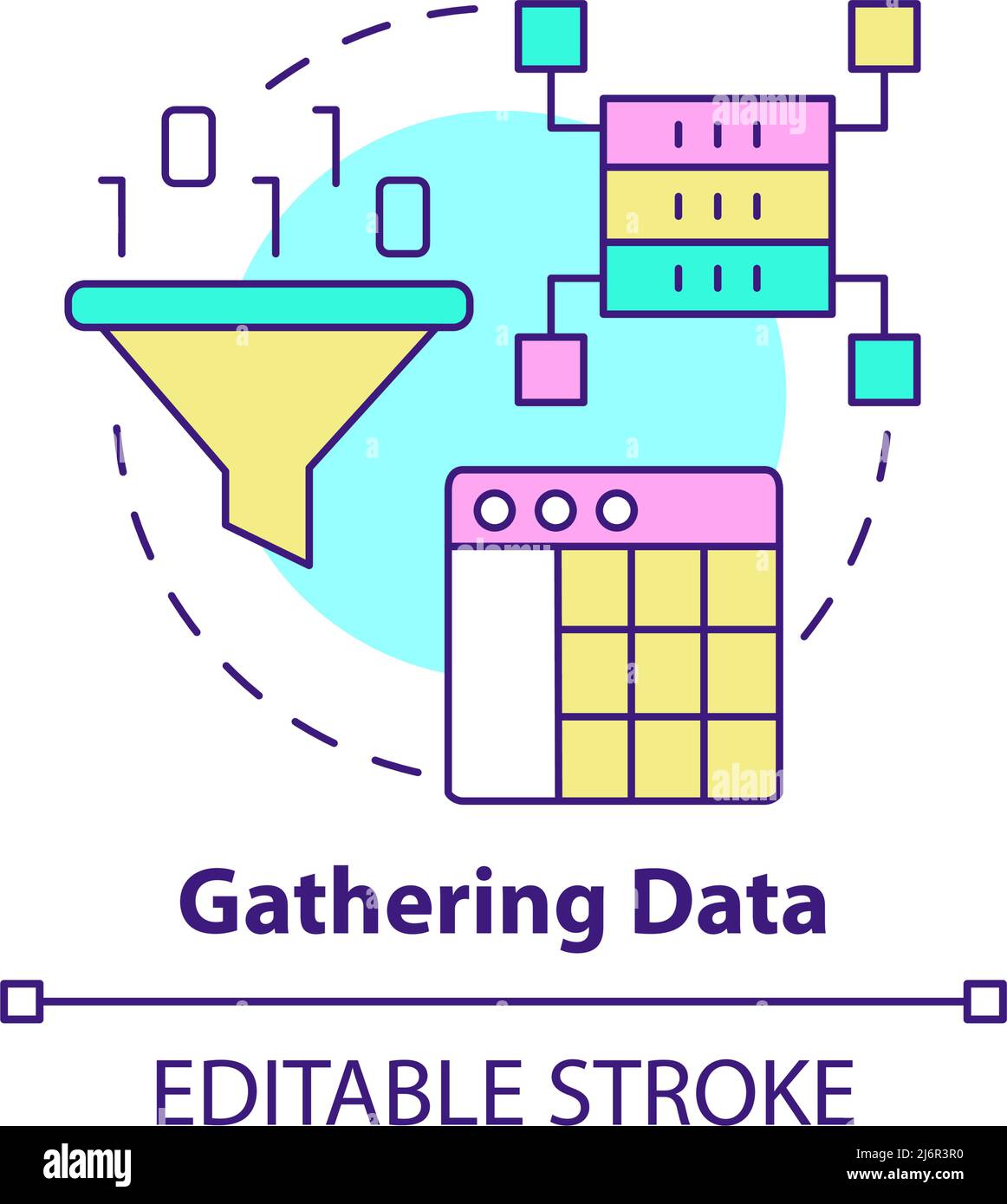 Gathering data concept icon Stock Vector Image & Art - Alamy