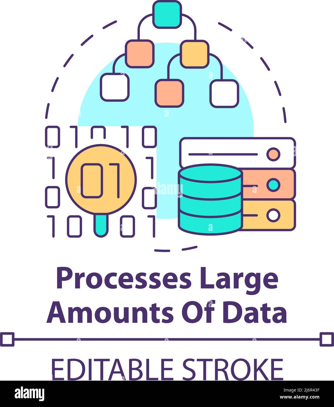 Processes large amounts of data concept icon Stock Vector Image & Art ...
