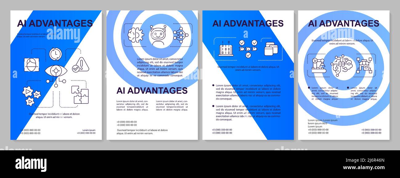 Artificial intelligence advantages blue brochure template Stock Vector ... Artificial intelligence advantages blue brochure template Stock Vector ...