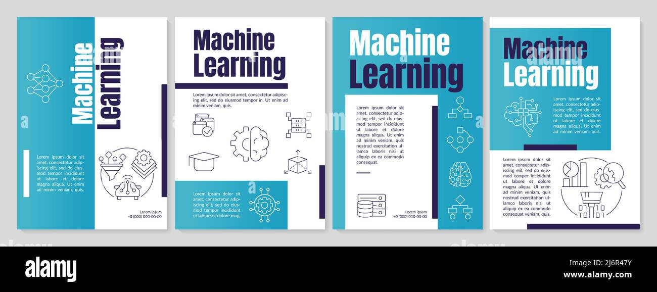 Machine learning blue brochure template Stock Vector Image & Art - Alamy
