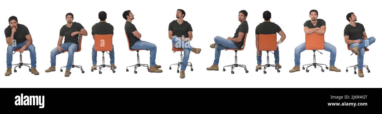 Brunette sitting on chair poses hi-res stock photography and images - Alamy