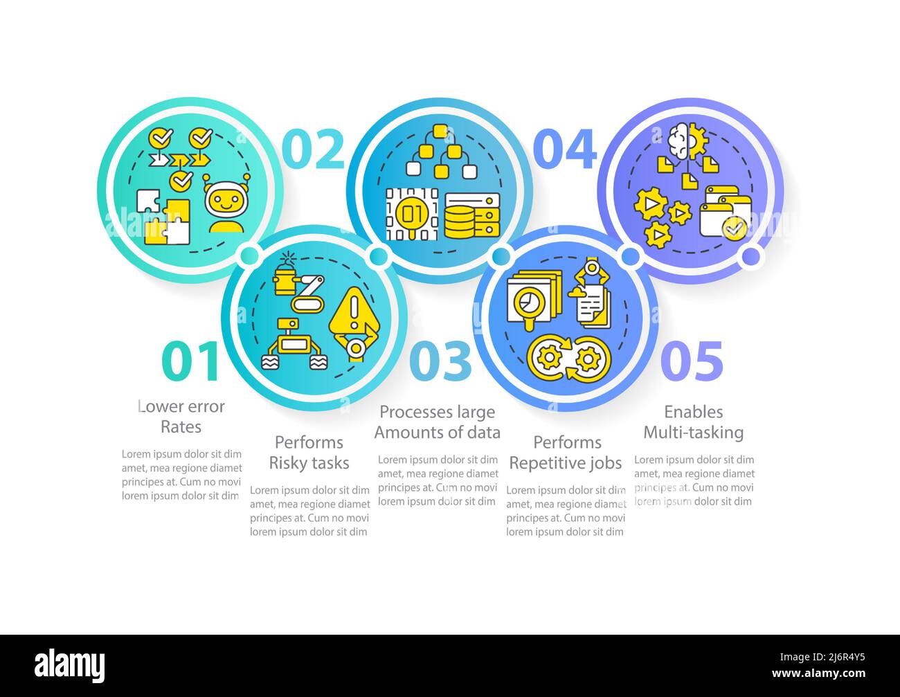 Artificial intelligence advantages circle infographic template Stock Vector Image & Art - Alamy