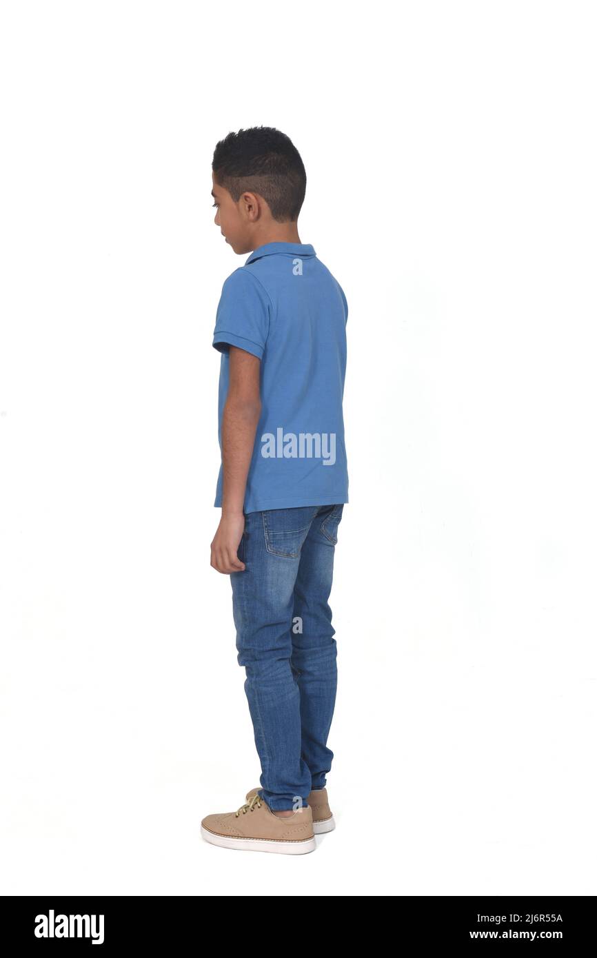 side view of boy on white background Stock Photo - Alamy