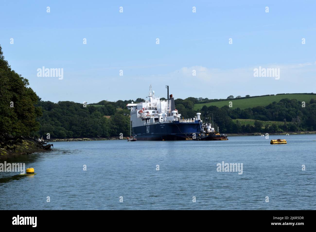 Fal River, Cornwall - 2 July 202: Fal River and king harry ferry Stock ...