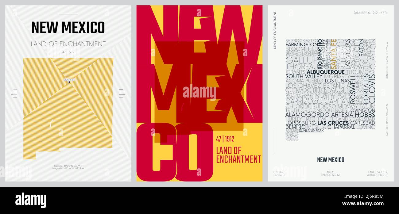 47 of 50 sets, US State Posters with name and Information in 3 Design ...