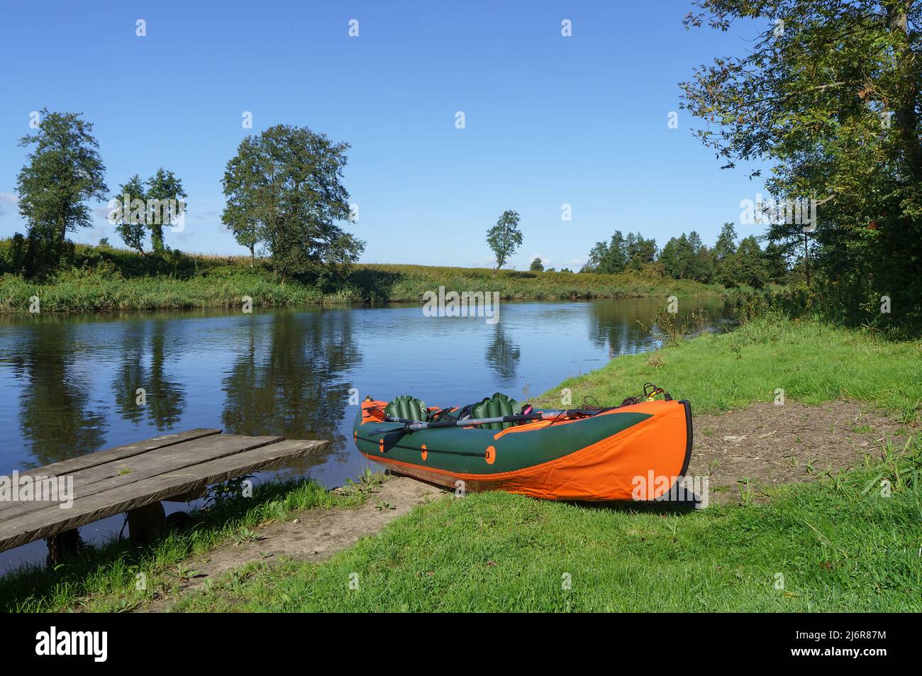 Rafting in kayaks. Active recreation on the water. Canoeing trip on the ...
