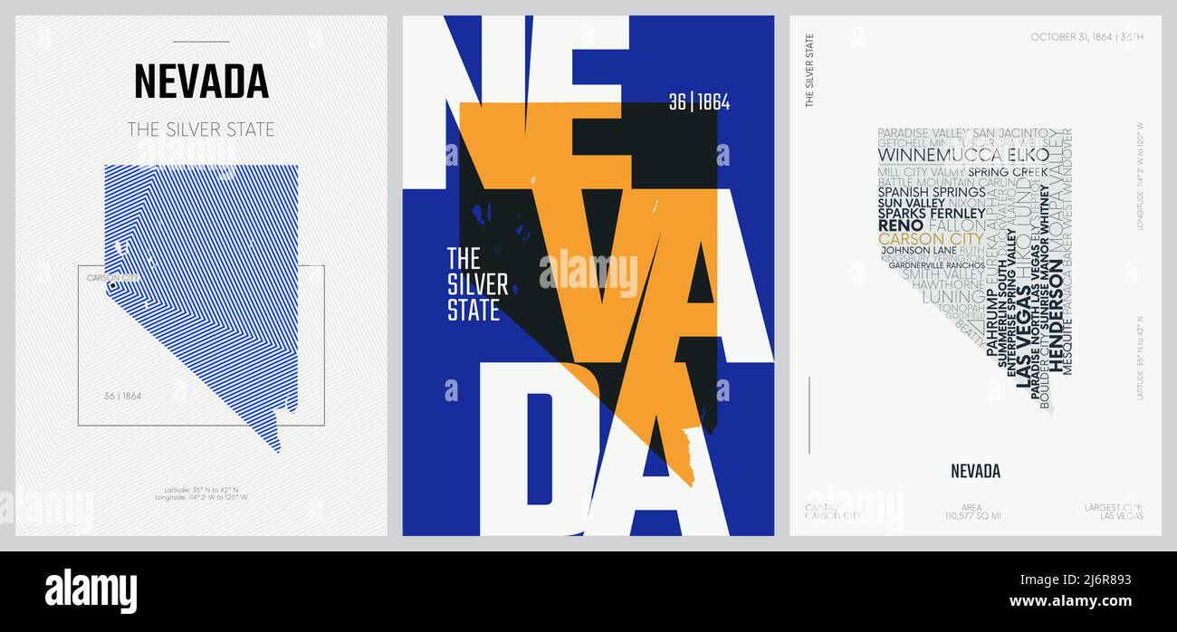 36 of 50 sets, US State Posters with name and Information in 3 Design ...