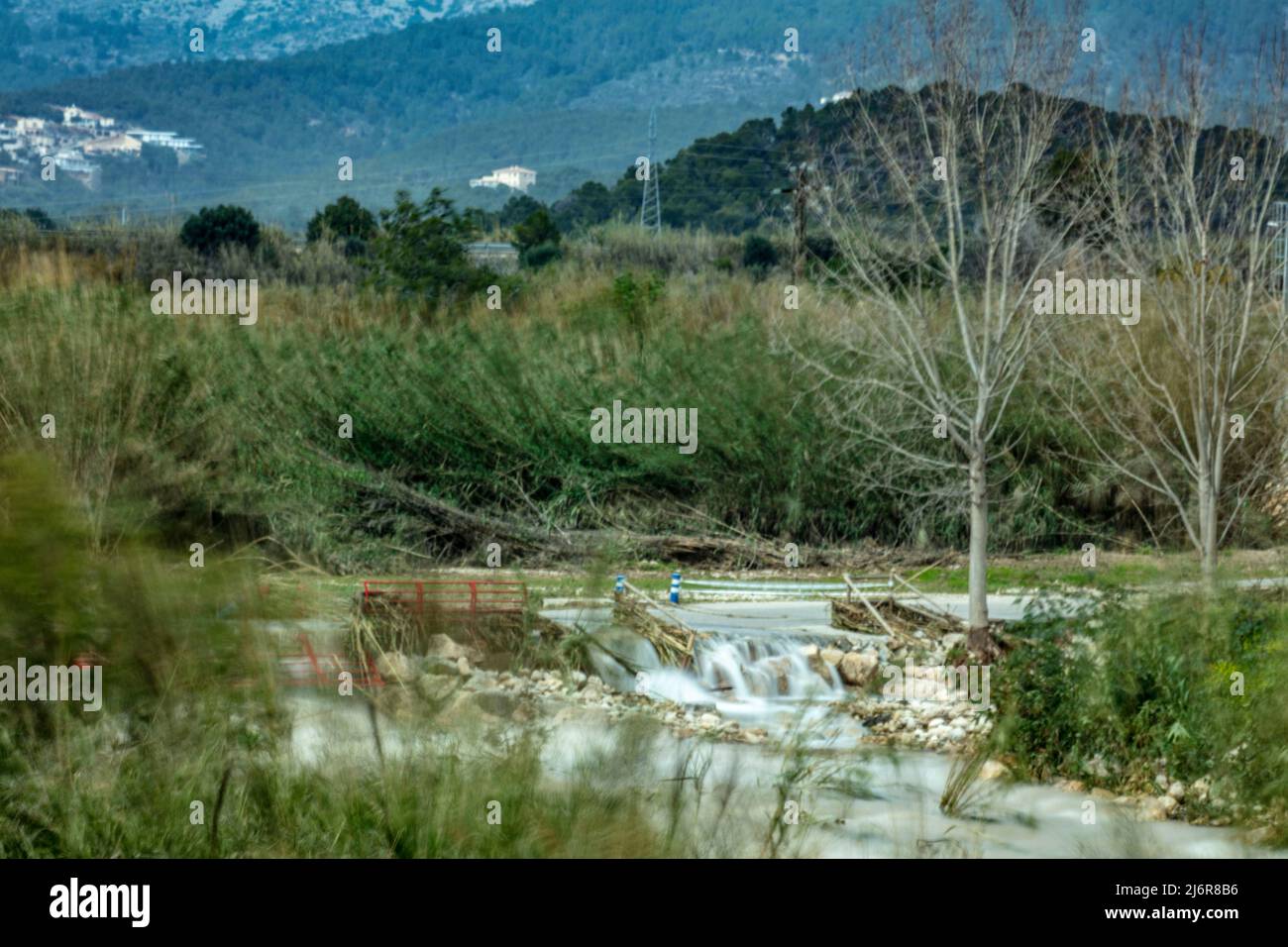Spring landscape view of the Algar river, Altea on the Costa Dorada, in ...