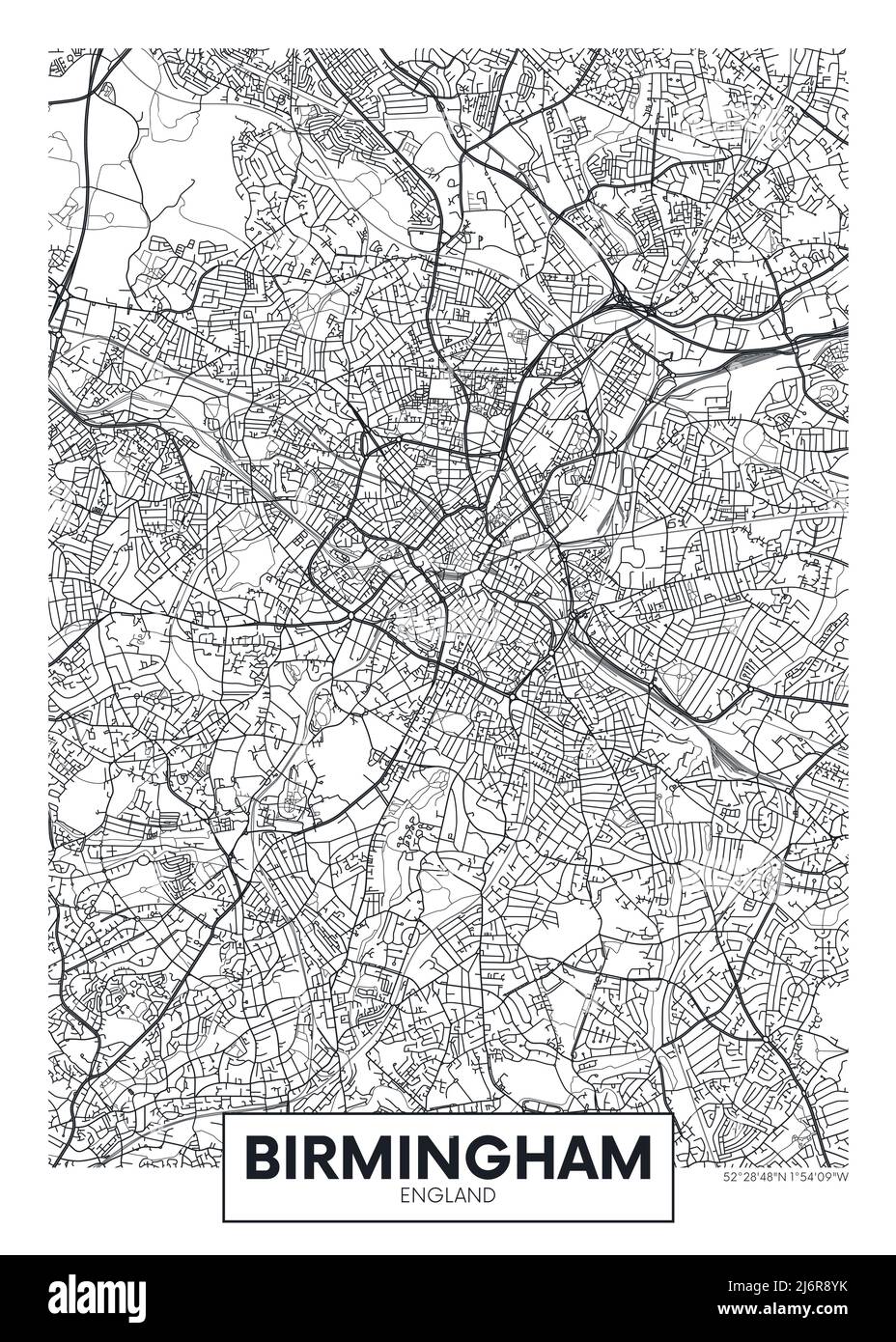 Art & Collectibles Digital Prints City Map Map of Birmingham Printable ...