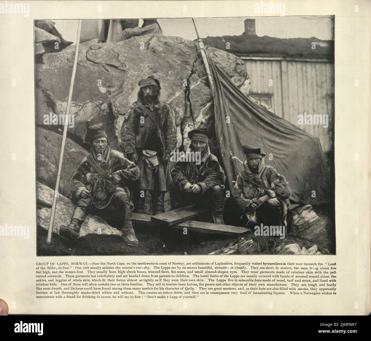 Antique photograph of Sami people (Lapps), near North Cape, Norway ...