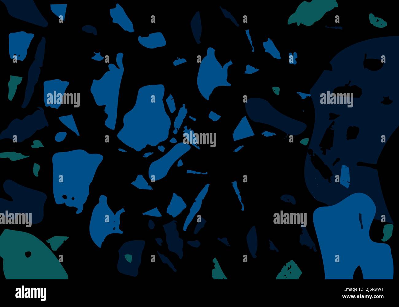 Terrazzo modern abstract template. Black and blue texture of classic italian flooring ...