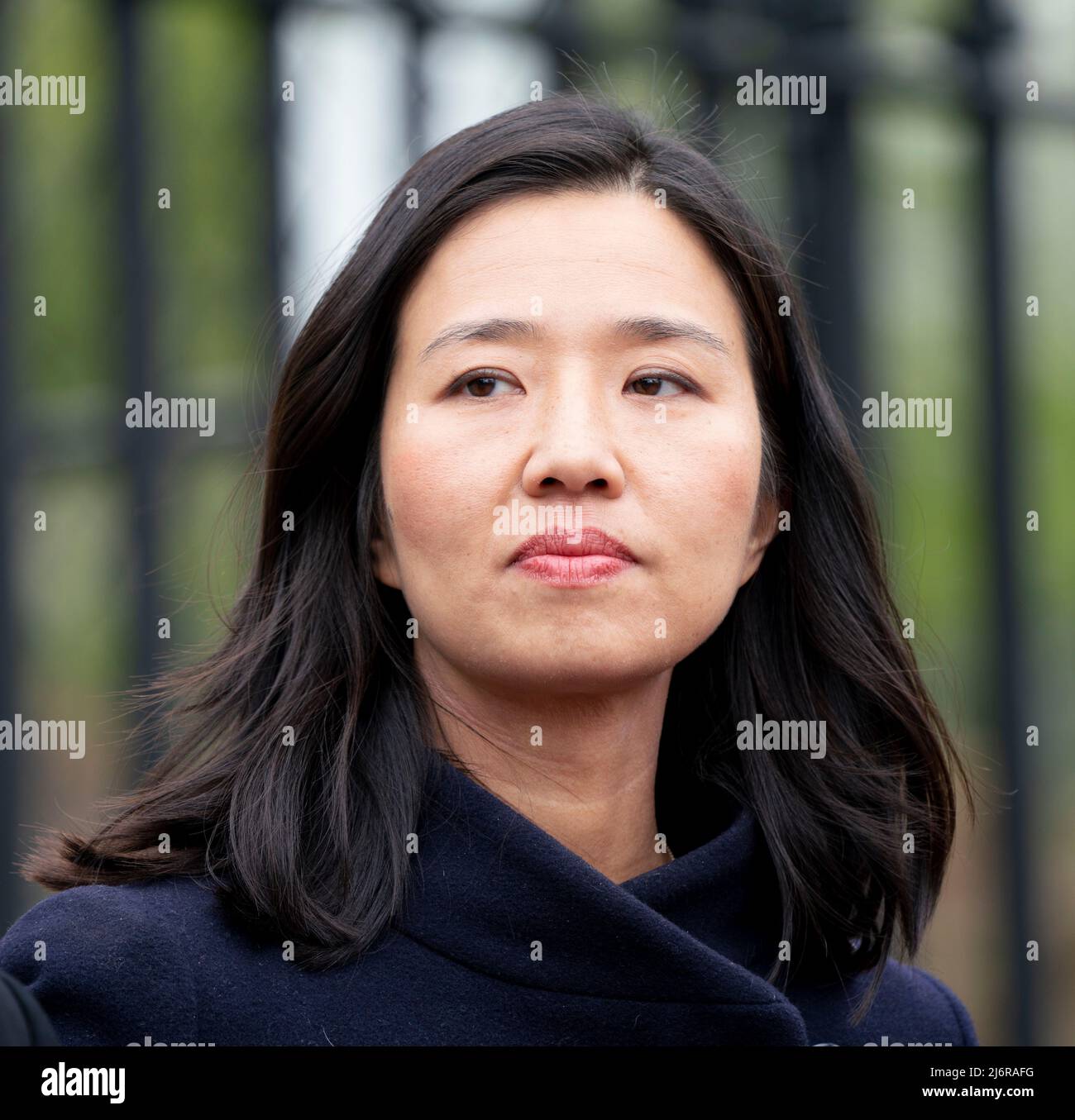 May 3, 2022, Boston, Massachusetts, USA: Boston Mayor Michelle listens ...
