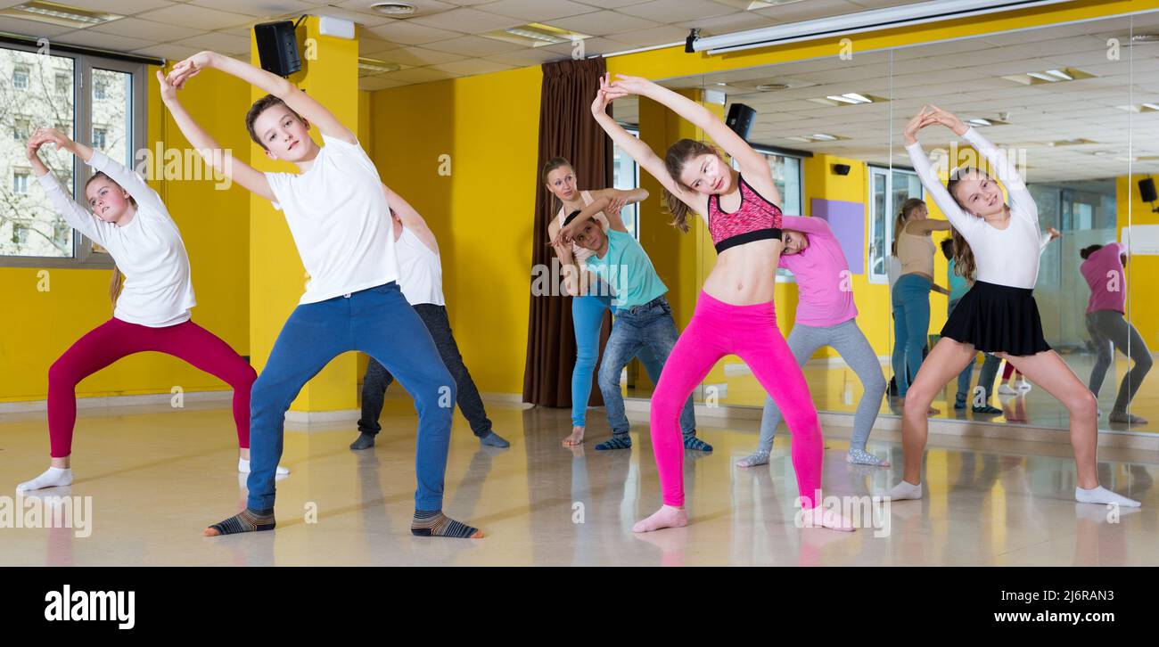 Children dancing in dance hall Stock Photo - Alamy