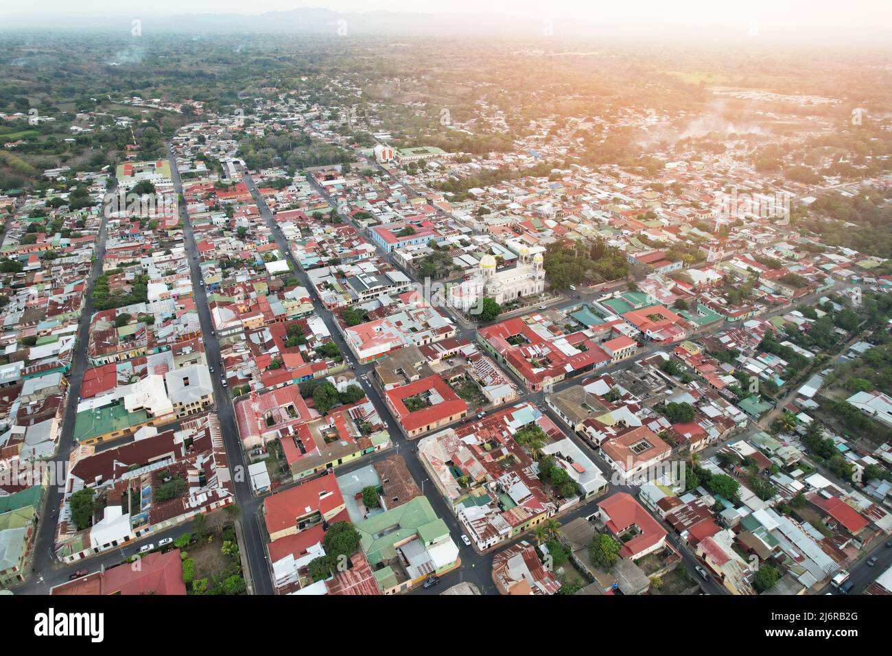Diriamba town landscape. Aerial view on central america city Stock ...