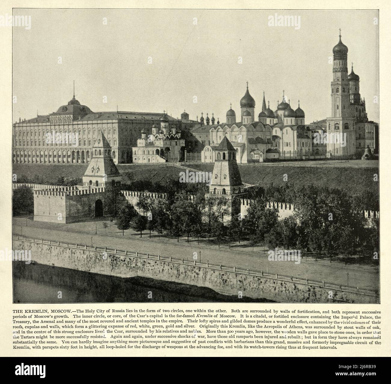 Antique photograph of the Kremlin, Moscow, Russia, 19th Century Stock ...